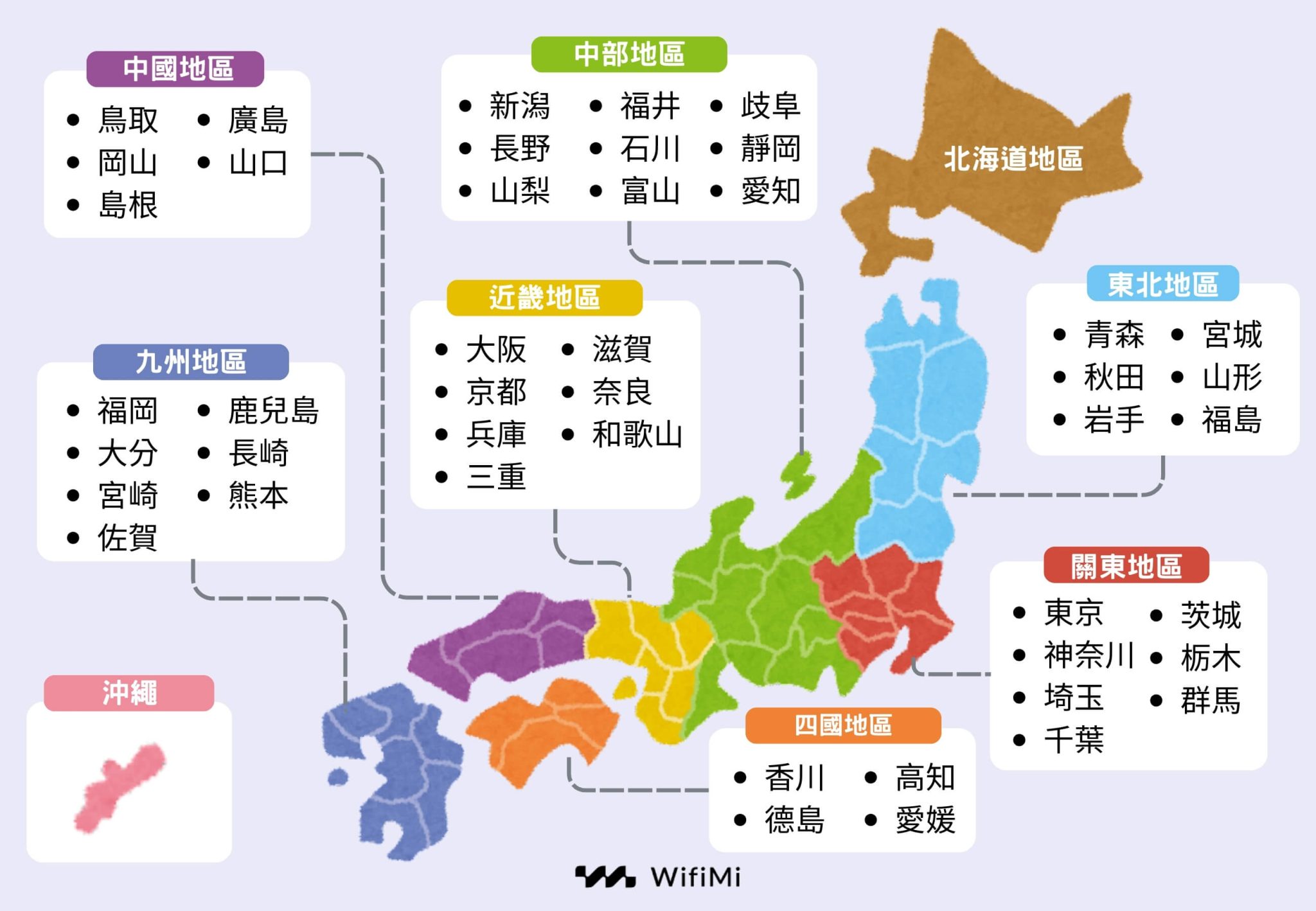 【日本地圖】2025 日本自由行必看！各區旅遊景點懶人包